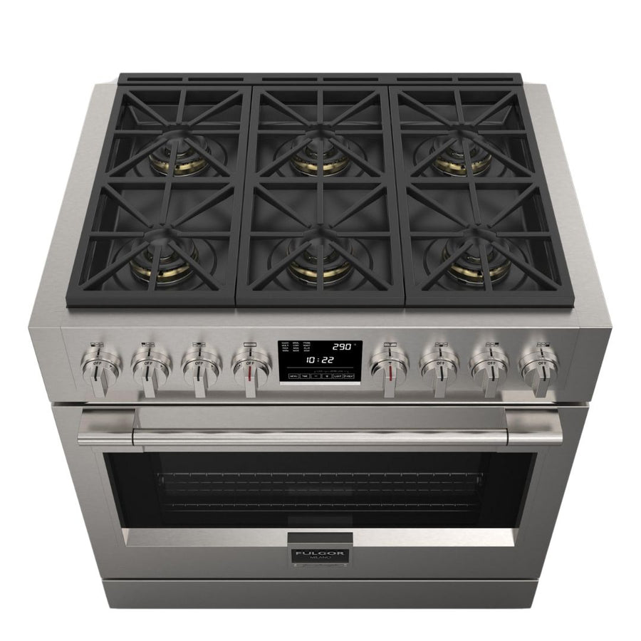 Fulgor Milano - 5.7 cu. ft Dual Fuel Range in Stainless - F6PDF366S1