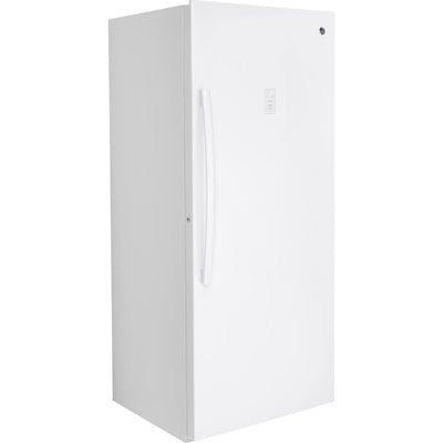 GE - 21.3 cu. Ft Upright Freezer in White - FUF21DLRWW