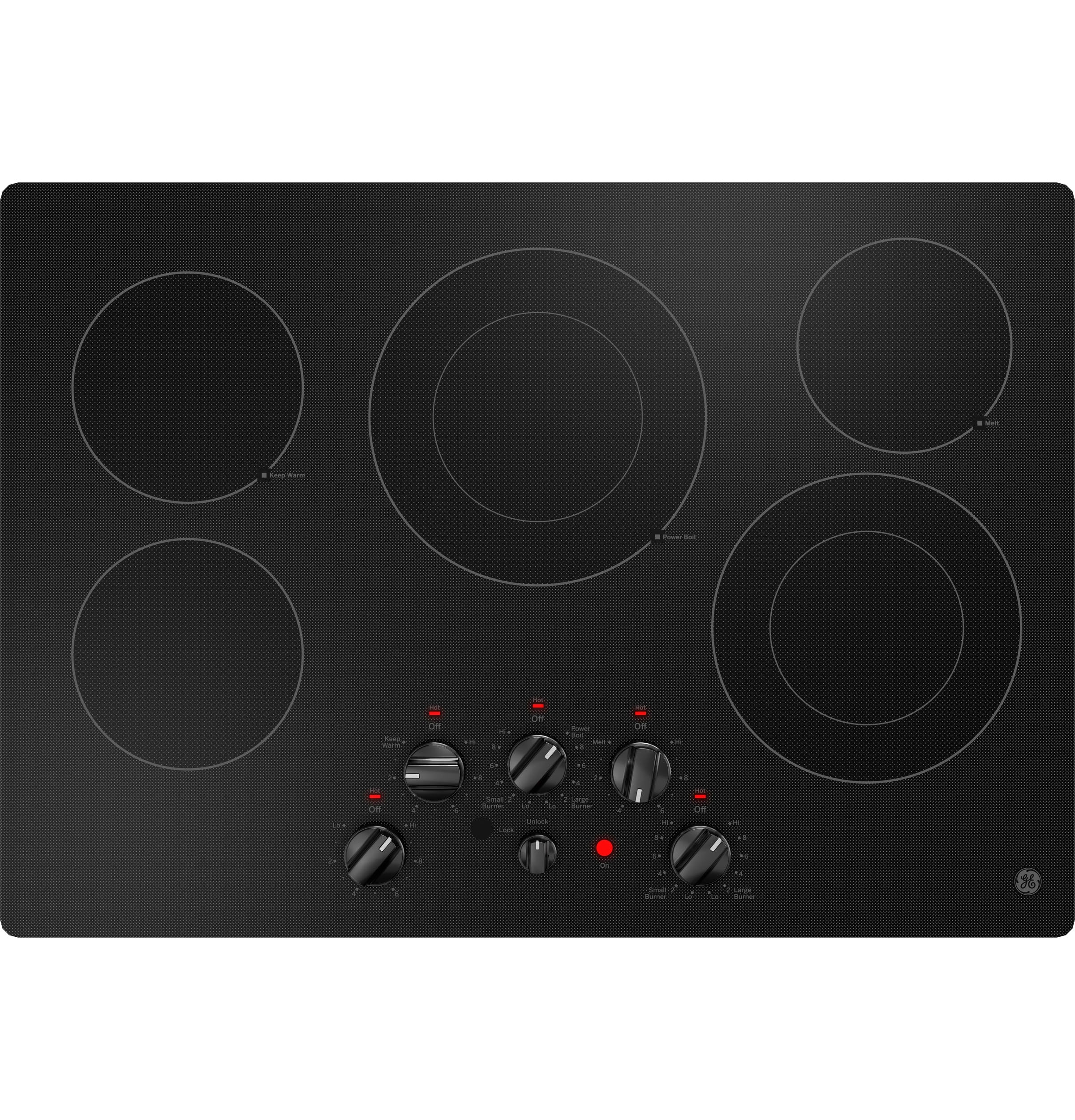 GE - 29.7 Inch Electric Cooktop in Black Stainless - JEP5030DTBB